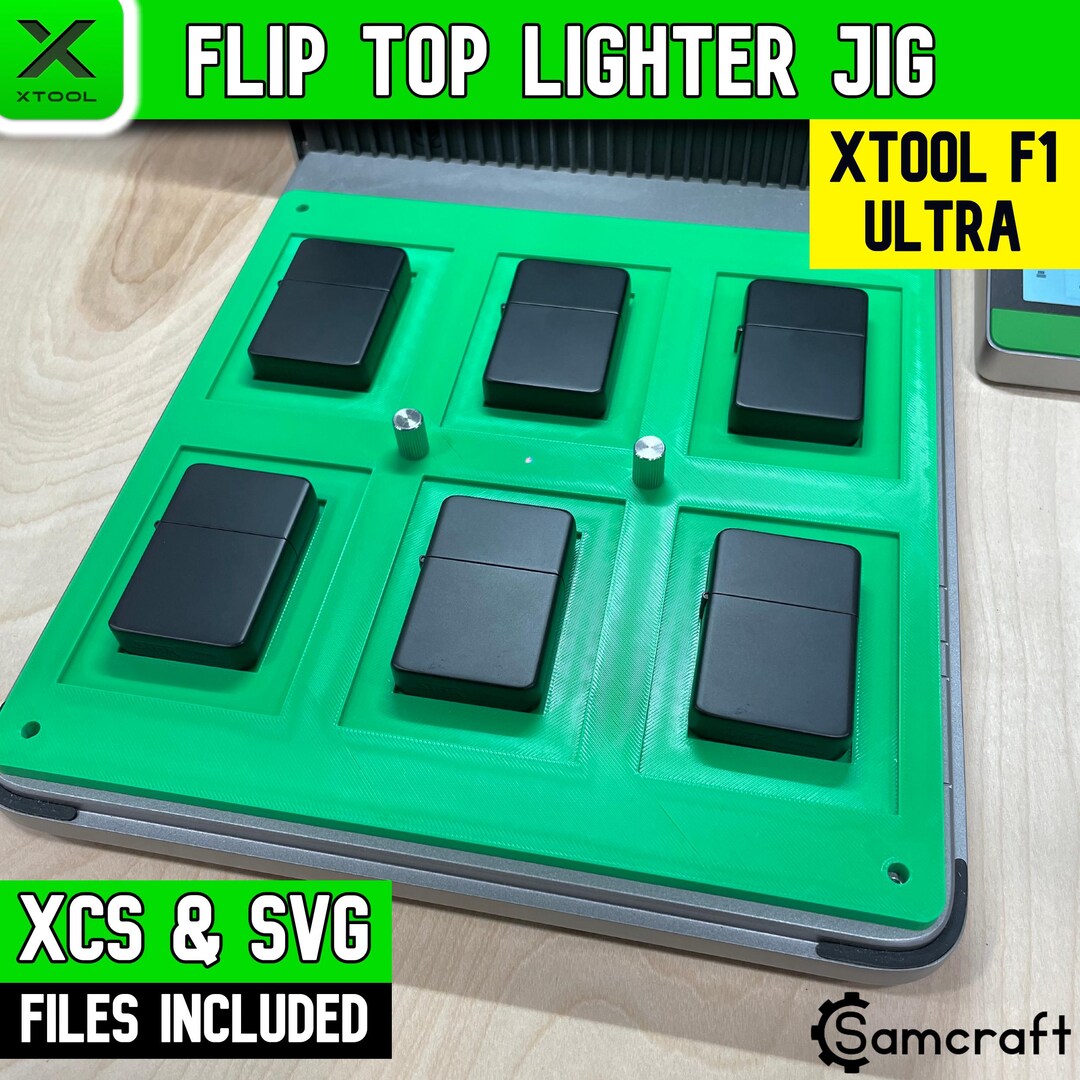 Xtool F1 Ultra Flip Top Lighter Jig, Zippo Jig, Xtool F1 Ultra Jig, Fiber Jig, XCS File, Laser ...