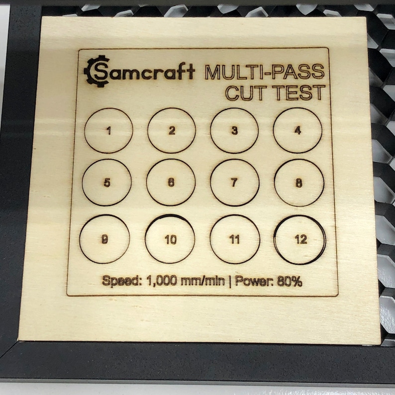 Multi-pass Laser Cutting Test Files Digital Download Laser - Etsy