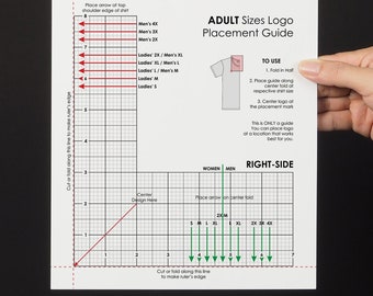 Printable Machine Embroidery Logo Placement Guide for Adult Sizes ...