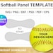 Softball Panel BLANK Template, Custom Ball Wrap, DIY, Baseball Leather ...