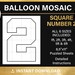 Square Number 2, Mosaic From Balloons, Marquee, Two Number Template ...