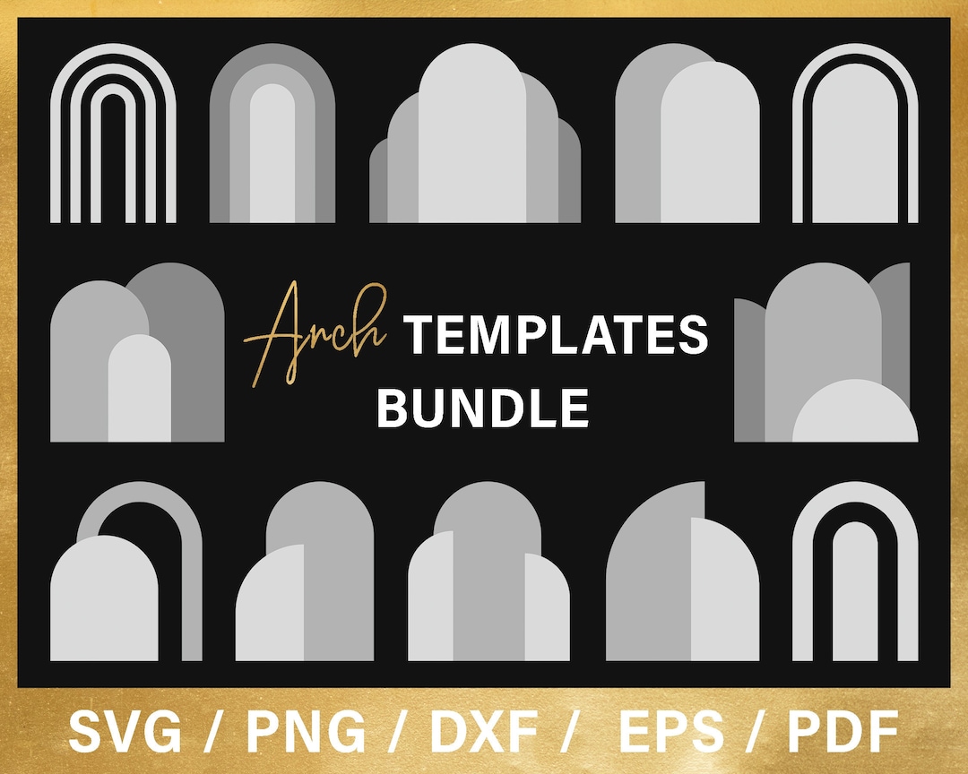Boho Chiara Arch SVG Template, BUNDLE, Arch Shaker, Blank Template ...