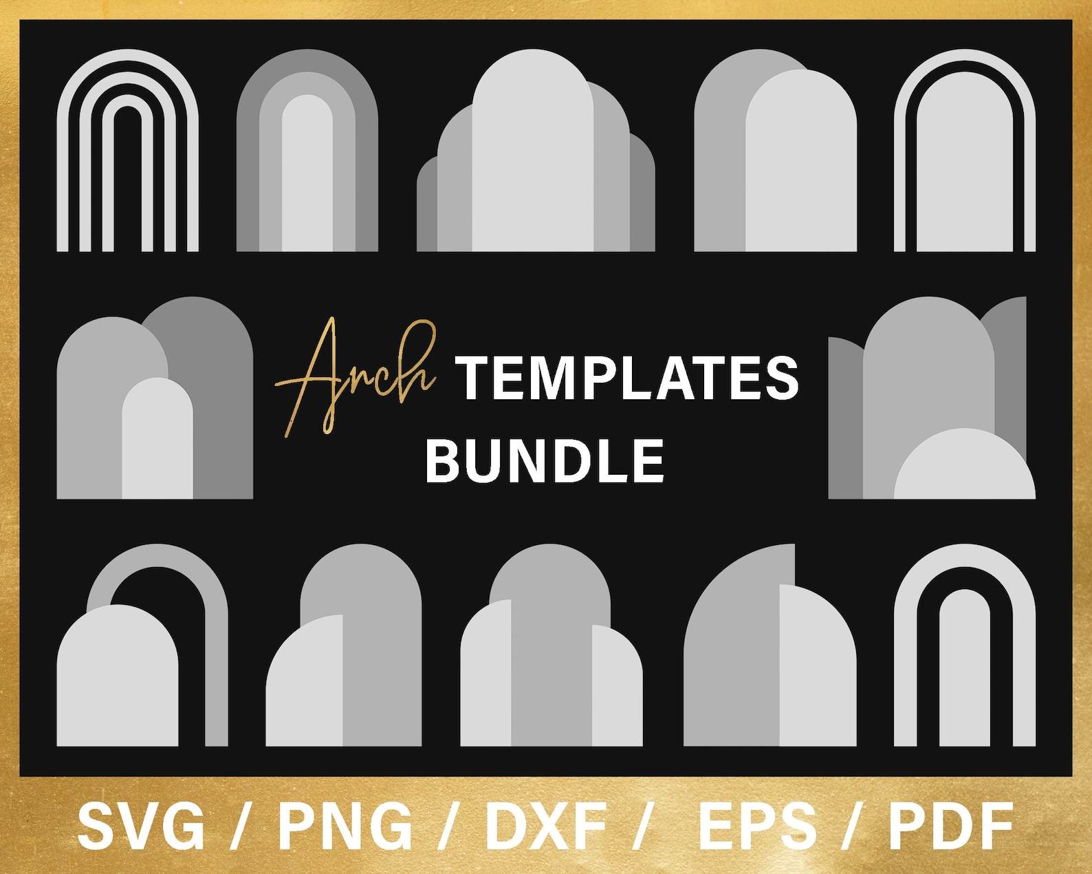 Boho Chiara Arch SVG Template, BUNDLE, Arch Shaker, Blank Template ...