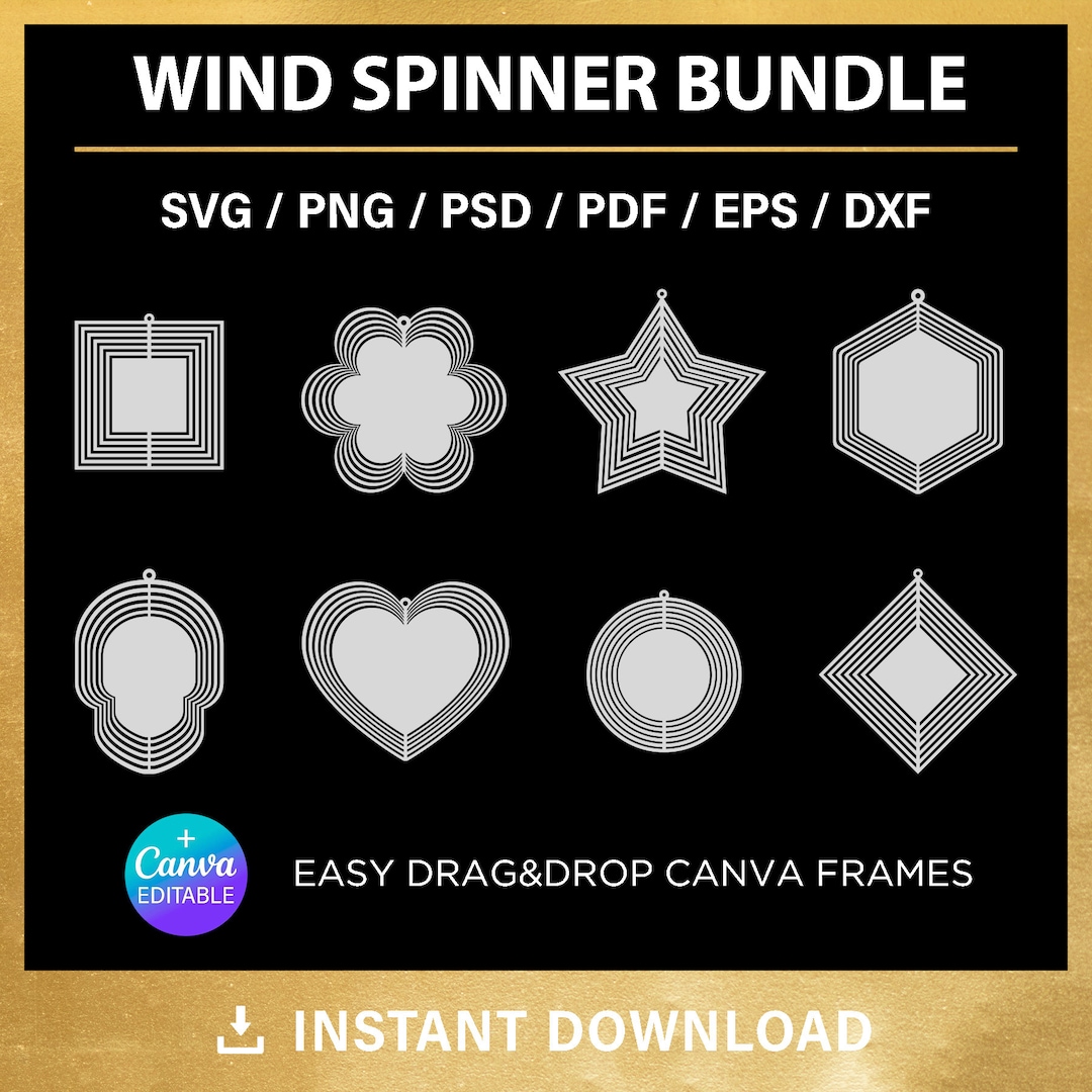 Editable Wind Spinner Template, BUNDLE, Ornament Box, Blank Template ...