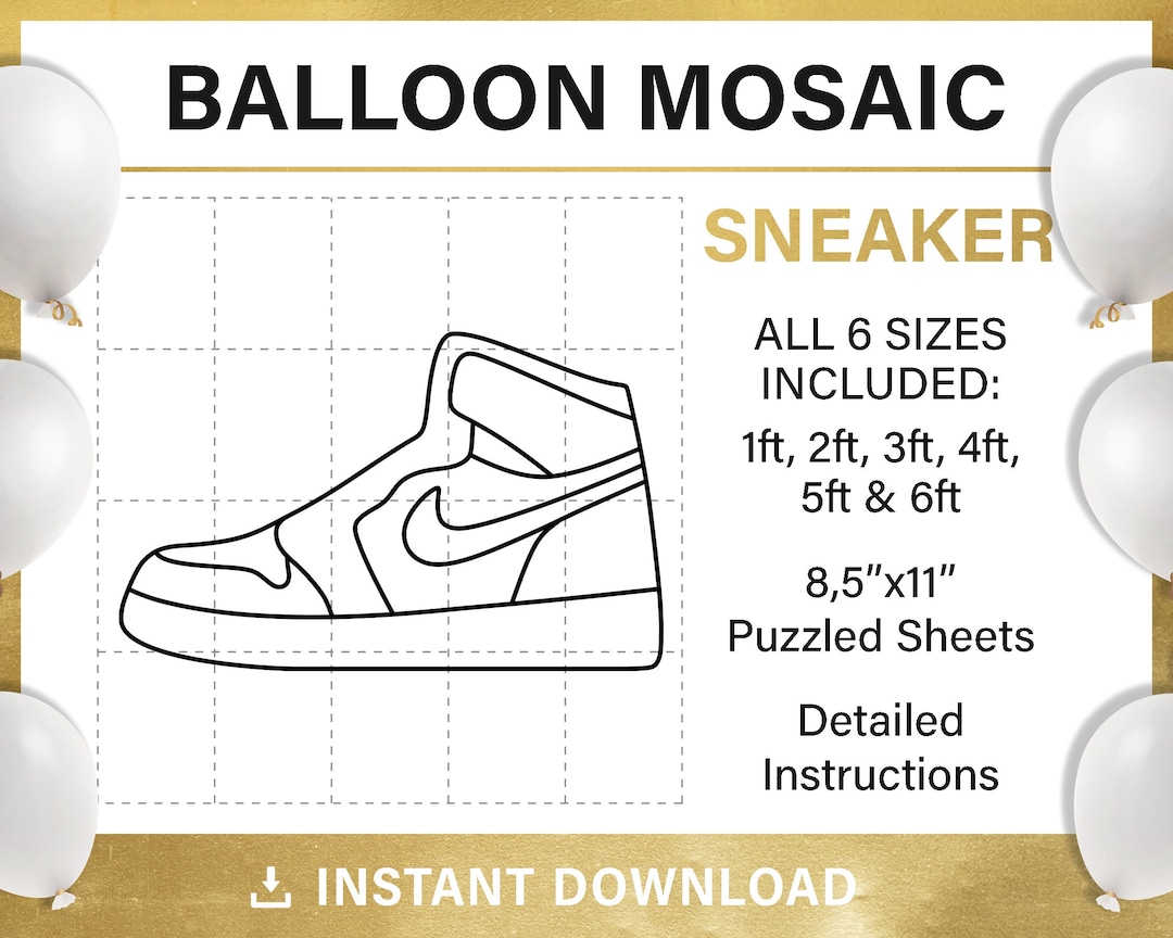 Sneaker Mosaic From Balloons, DIY, Sport Balloon Decor, Mosaic Frame ...