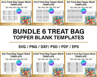 Treat Bag Topper Label Template, BUNDLE, Editable, Party Favor Label ...