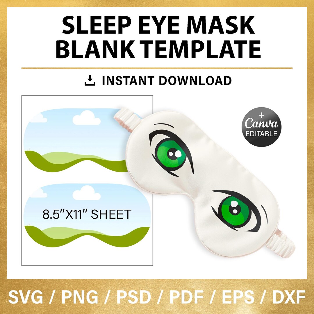 Sleep Eye Mask Editable Blank Template, Sublimation, DIY, Personalized ...