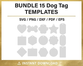 Bundle Dog Tag Template Pet ID Tag Cricut Silhouette - Etsy