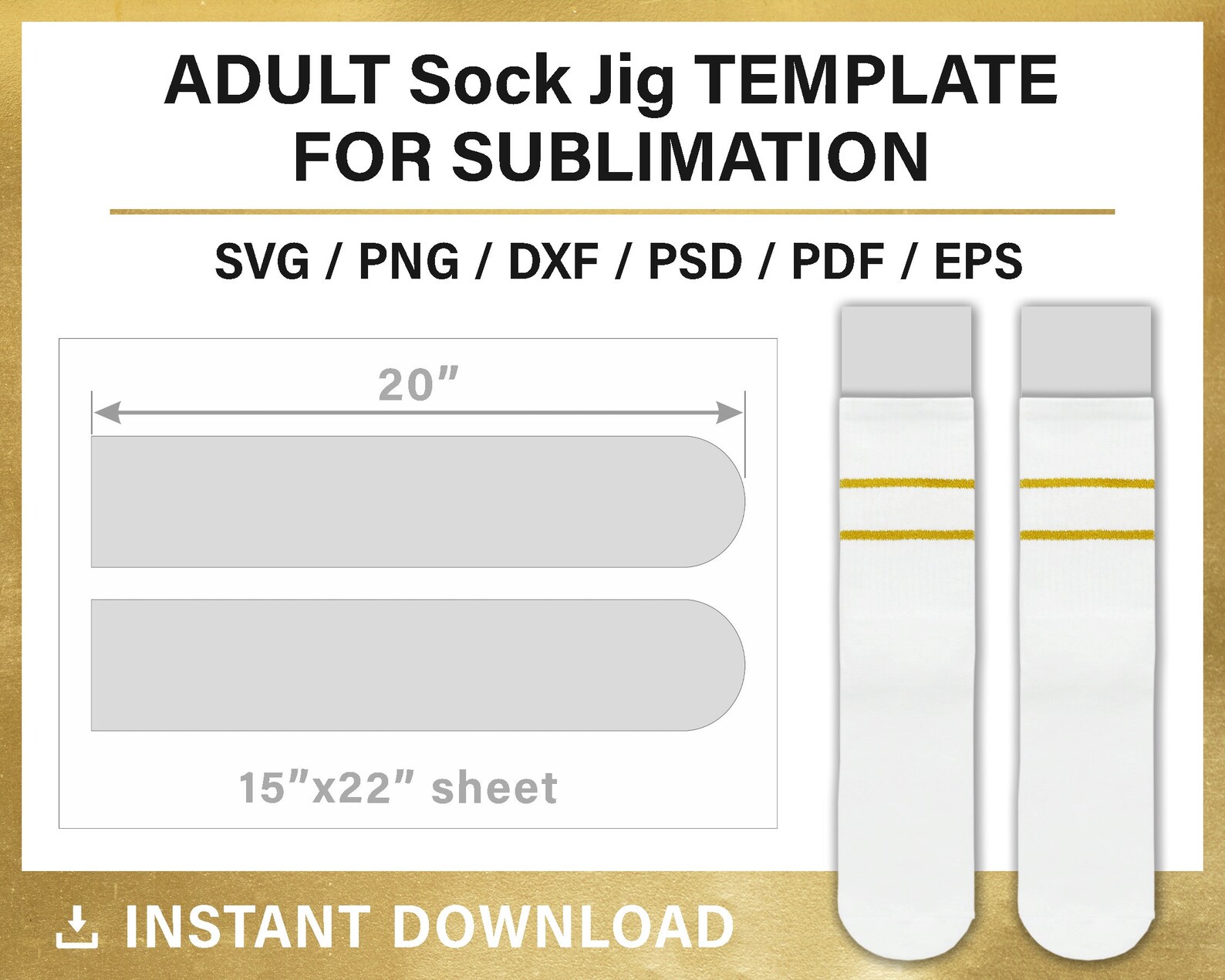 Sock Jig Template BUNDLE for Sublimation BLANK Template Svg | Etsy