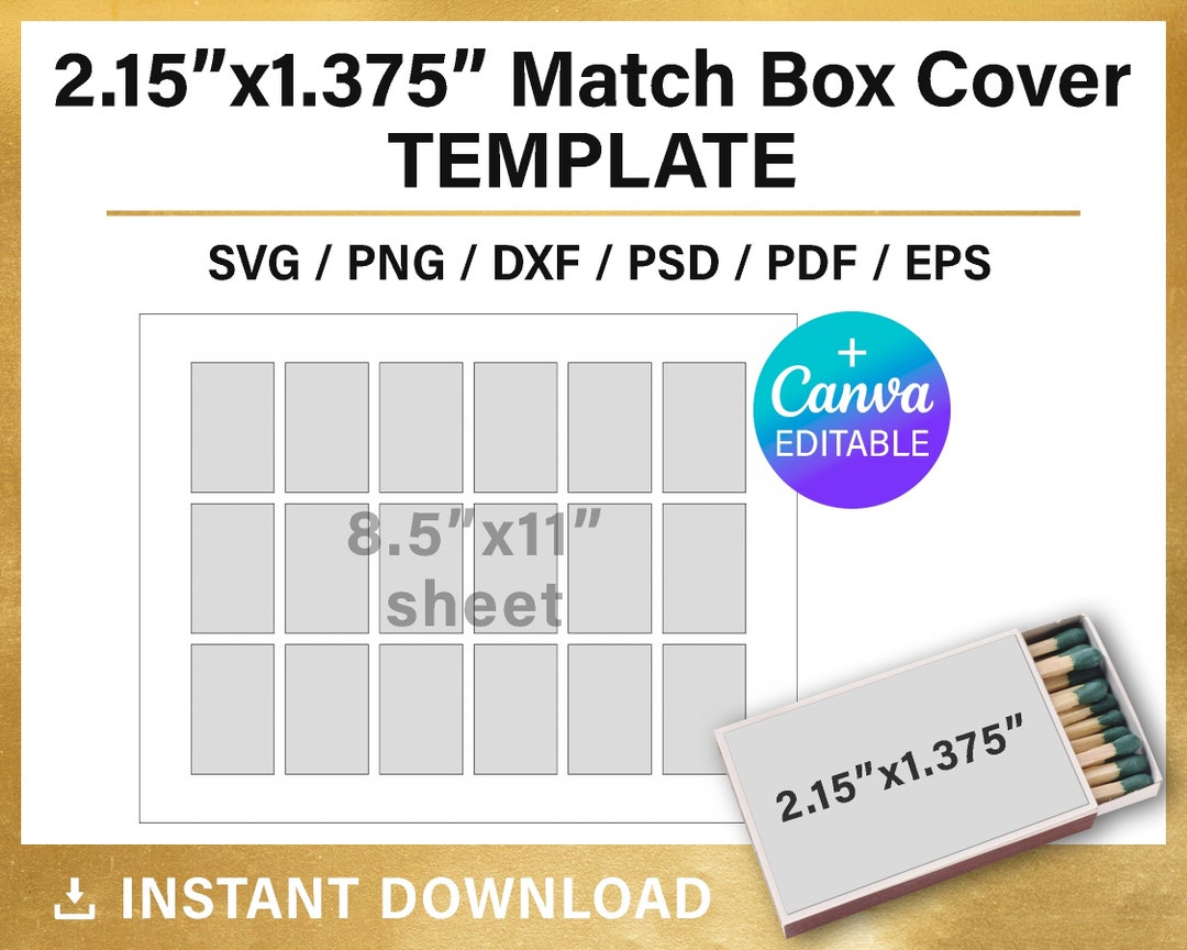 Match Box Label Template, Match Box Cover, Match Box Stickers, BLANK ...