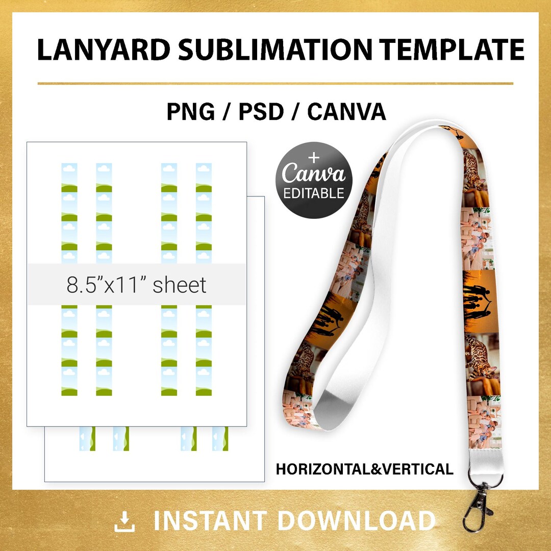 Lanyard Sublimation Blank Template, Collage Photo Lanyard, Personalized ...