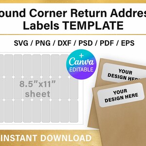 Svg, Round Corner Return Address Labels, 2.6