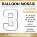 Square Number 3, Mosaic From Balloons, Tall, Three Number Template ...