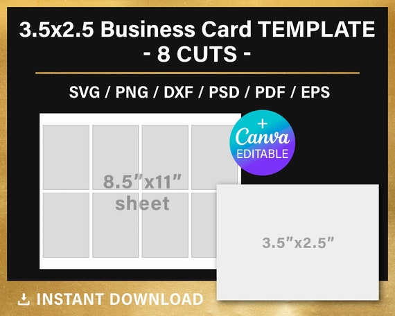 Business Card Template Size