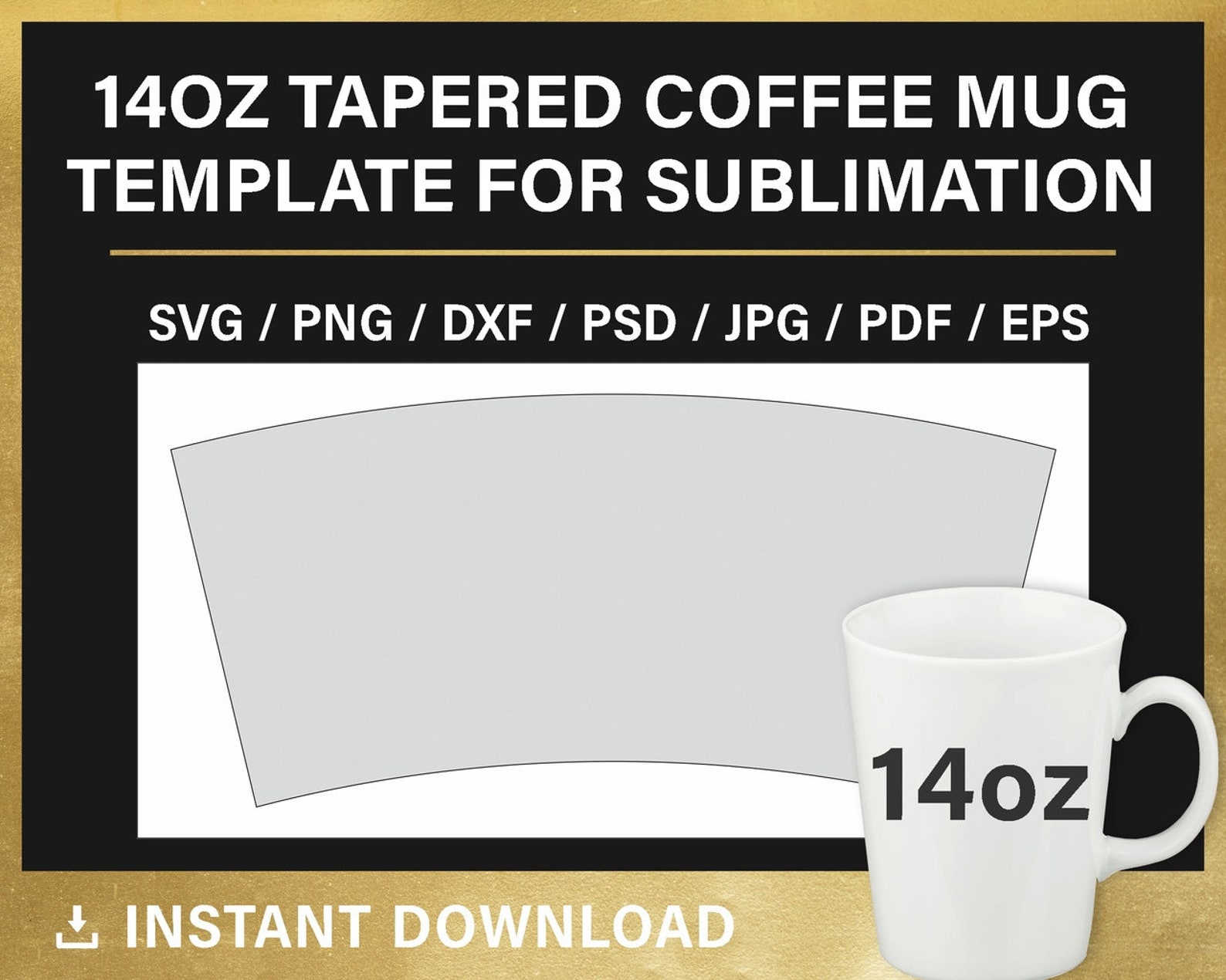 Coffee Mug Template For Sublimation