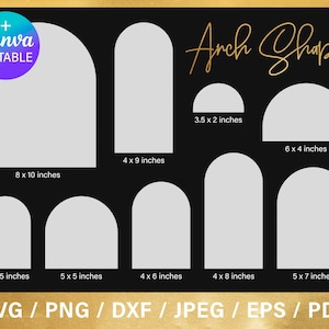 27 Arch SVG Template BUNDLE, Half | Full | Double Arch Shape, Svg, Png ...