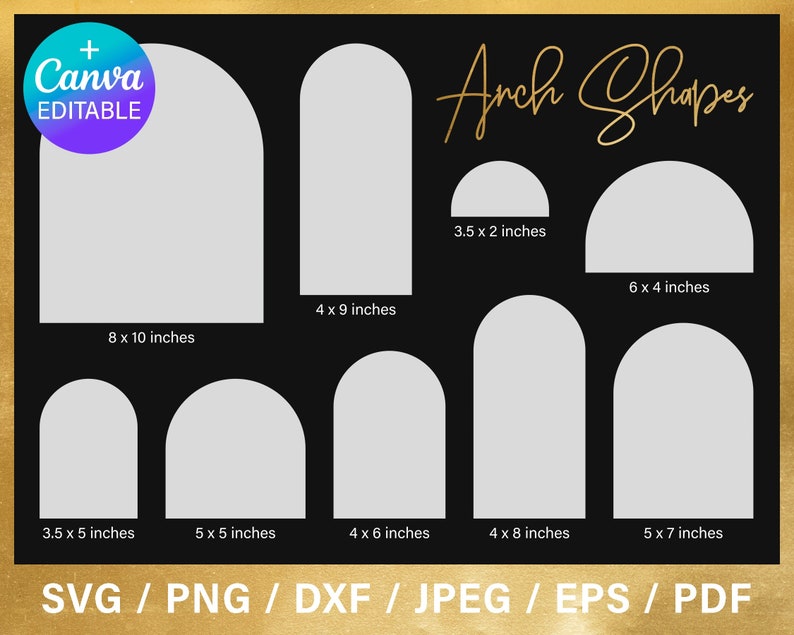 Arch SVG Template, BIG BUNDLE, Half | Full | Double Arch, Wedding ...