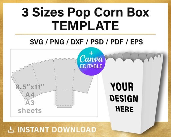 Popcorn Box Vorlage Psd
