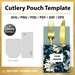 Cutlery Pouch Template, Cutlery Holder Svg, Editable, Cutlery Paper ...