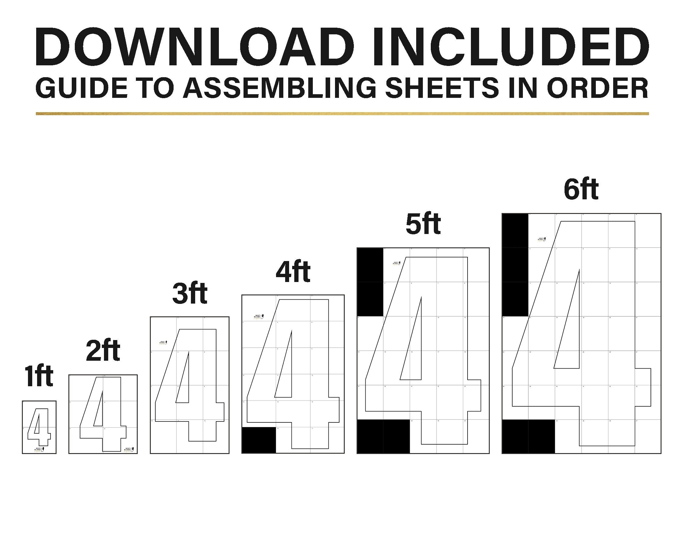 Number 4 Mosaic From Balloons Tall Four Number Template - Etsy