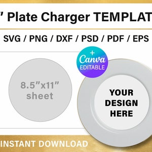 Plate Charger BLANK Template, BUNDLE, Plate Charger Insert, Round ...