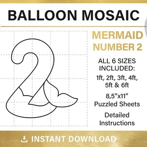 Mermaid Numbers, Mosaic From Balloons, Under the Sea, Birthday Balloon ...