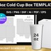 24oz Cold Cup Box DIY Template, Gift Box Template, Png, Canva, Svg ...