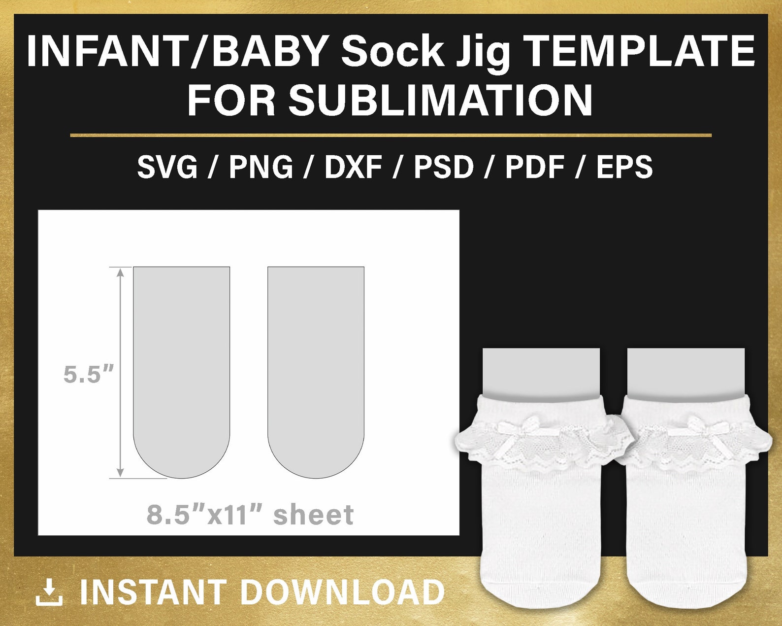 Sock Jig Template BUNDLE for Sublimation BLANK Template Svg - Etsy