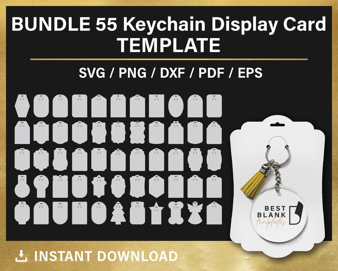 Keychain Display Card Svg Keyring Display Card Svg Keychain | Etsy
