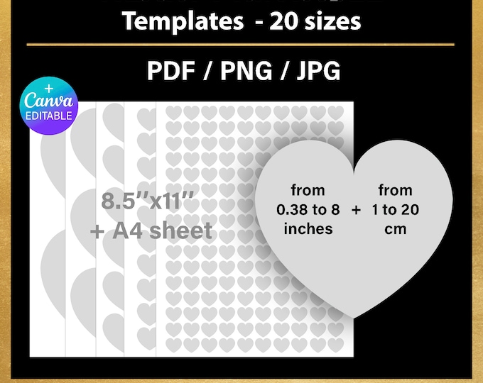 6 Inch Heart Printable Template-large Heart Cutout-valentines Day Decor ...