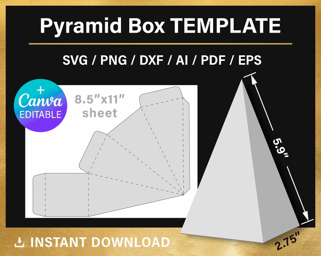 Pyramid Gift Box Template, Cone, Favor Box Template, Candy Box Template ...