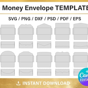 10 Money Envelope Templates, Blank, BUNDLE, Gift Envelope, Svg, Pdf ...