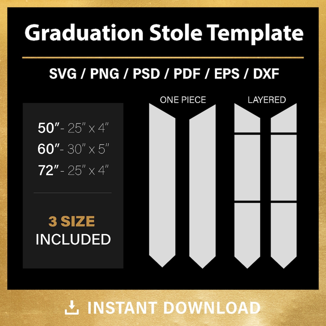 Graduation Stole Template, BUNDLE, for Sublimation, BLANK Template ...