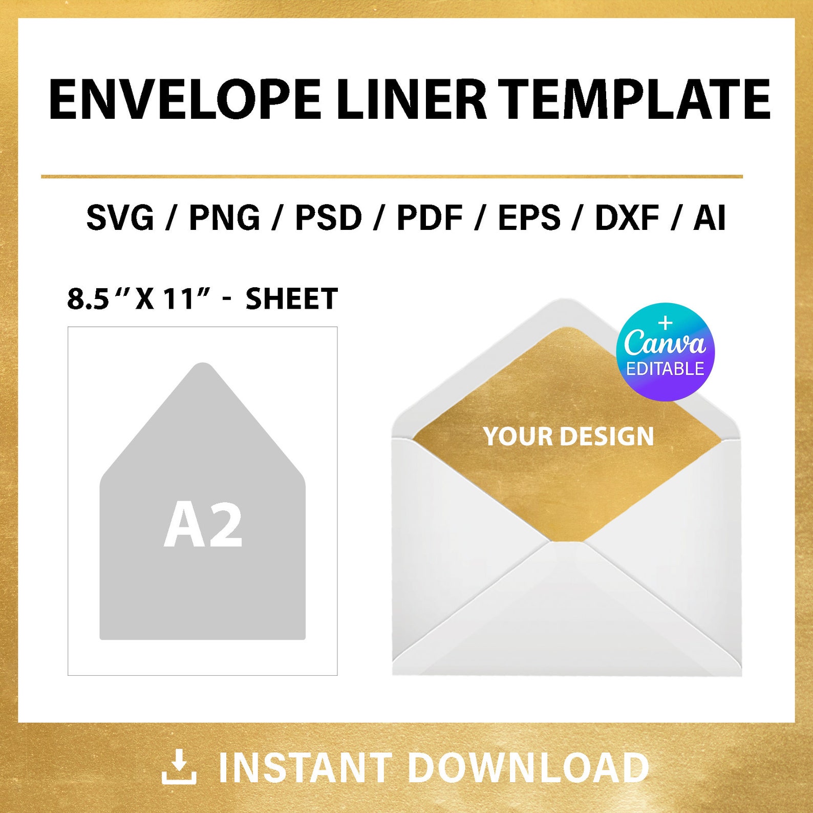 13 Envelope Liner Blank Template, BUNDLE, Custom, Photo Envelope Liner ...