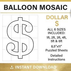 Fancy Dollar Sign Mosaic From Balloons Tall Dollar Symbol - Etsy