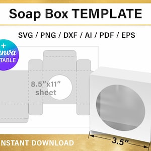 Soap Box Template, Gift Box With Round Window, DIY, Soap Packaging, Png ...