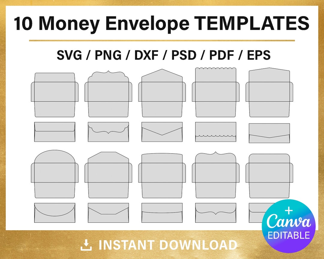 BUNDLE Money Envelope Templates, Blank Gift Envelope, Svg, Pdf, Cut ...