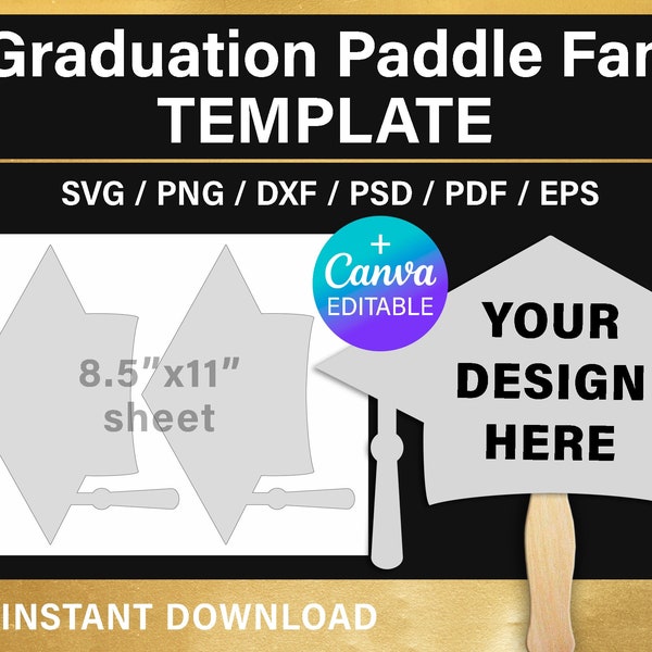 Blank Graduation Fan Template - Etsy
