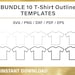 T-shirt Outline Svg, BUNDLE, 10 Tshirt Outlines in Different Strokes ...