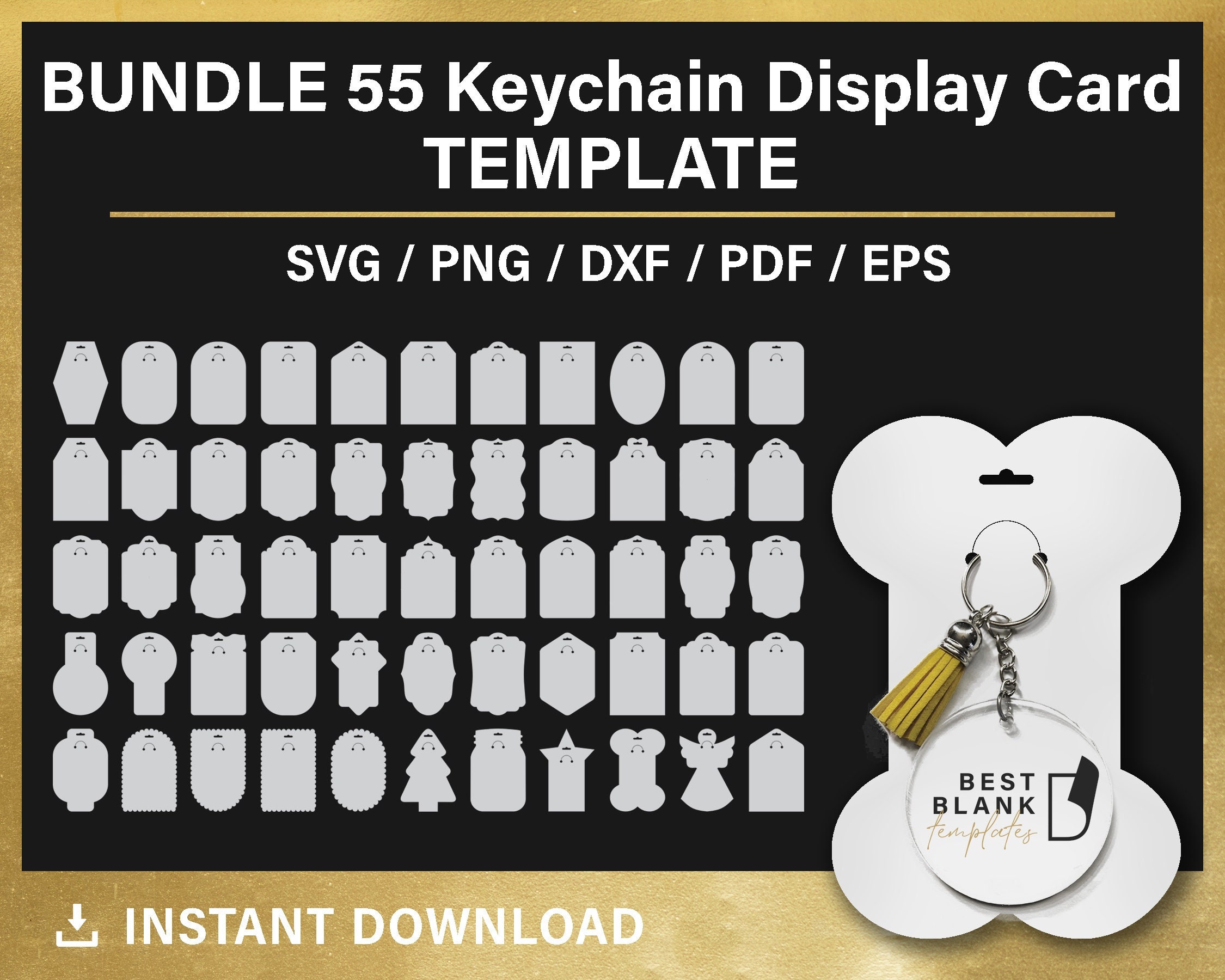 Keychain Display Card Svg Keyring Display Card Svg Keychain | Etsy