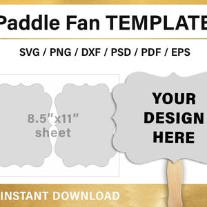 Paddle Fan Template Blank Template Editable Wedding Paddle - Etsy