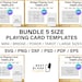 Playing Card Template, BUNDLE, 5 Sizes, BLANK Template, Svg, Dxf, Cut ...
