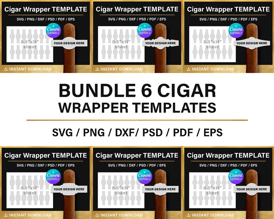 Cigar Label Template, BUNDLE, Wrapper Blank Template, DIY, Ellipse ...