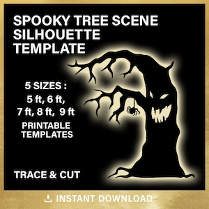 Spooky Tree Halloween Lawn Decor Template: DIY Outdoor Silhouette (PDF ...