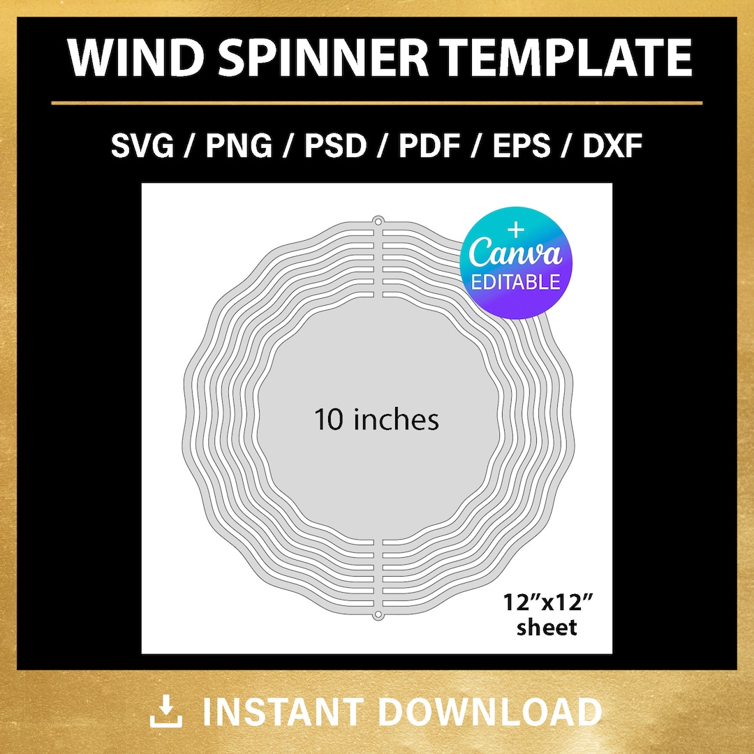 10 Inches Wind Spinner BLANK Template, Svg, Png, Psd, DIY, Sublimation ...