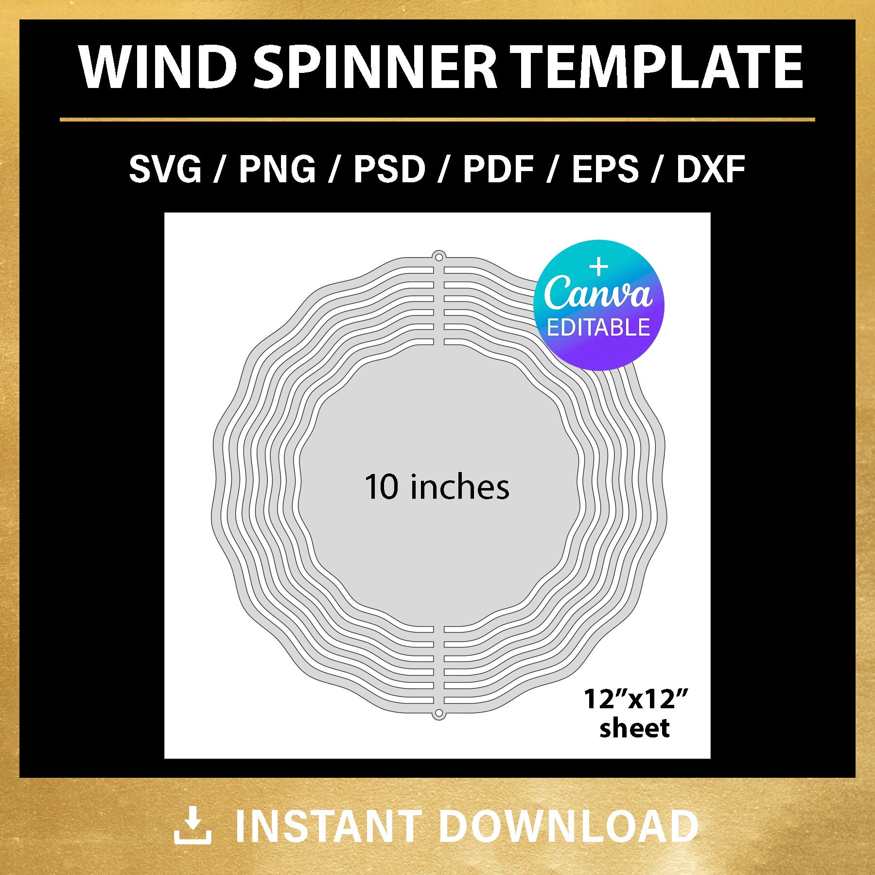 10 Inches Wind Spinner BLANK Template, Svg, Png, Psd, DIY, Sublimation ...