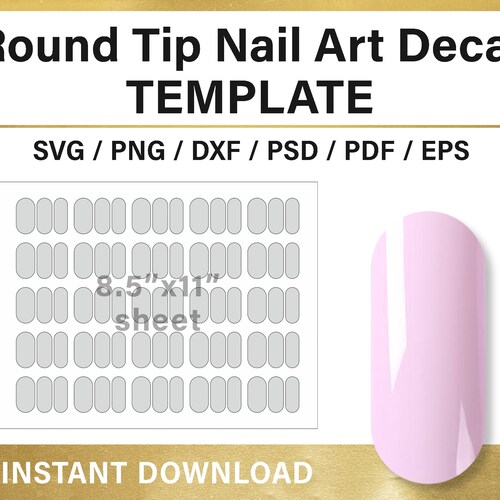 Round Nail BLANK Template 3 Sizes Nail Art Decal Custom - Etsy
