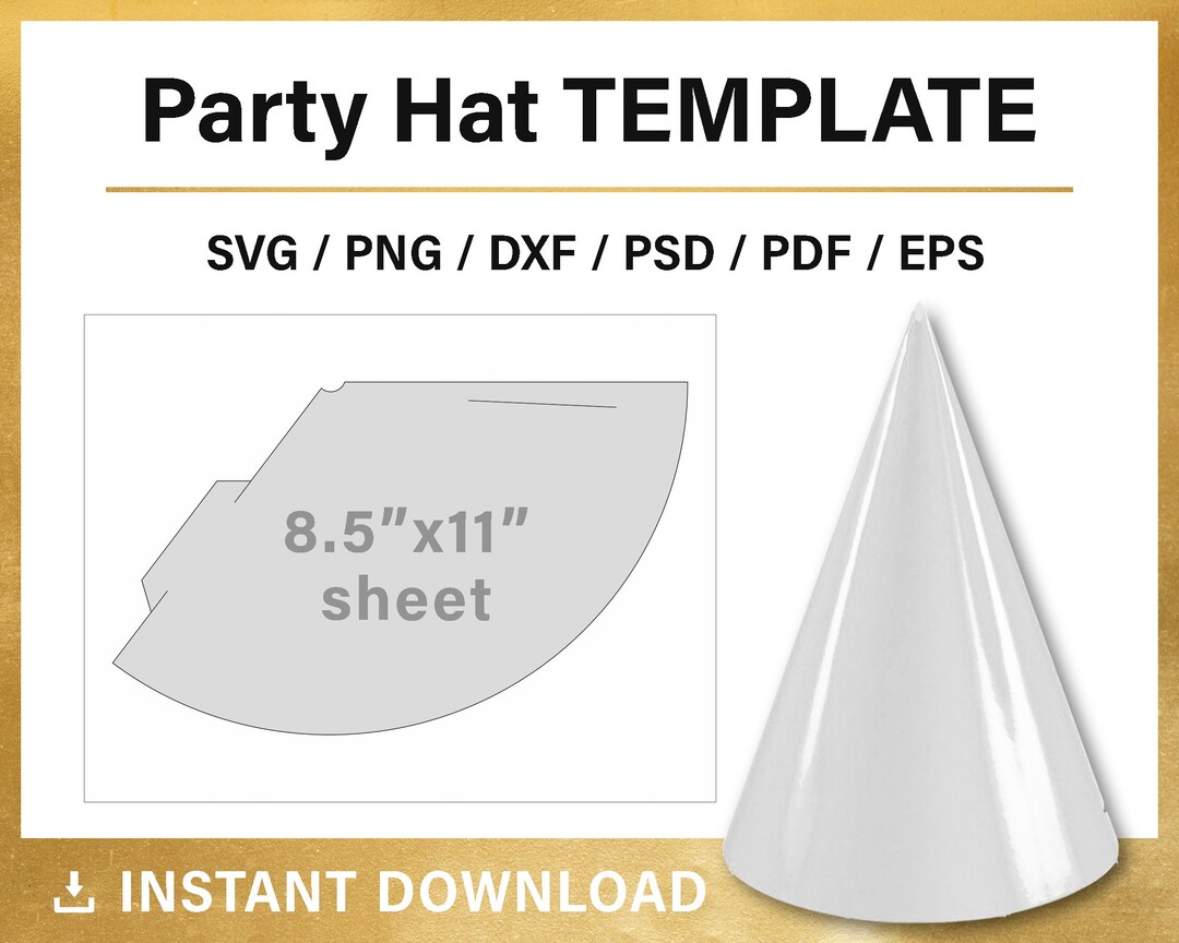 Party Hat Template Blank DIY Party Decorations Party - Etsy