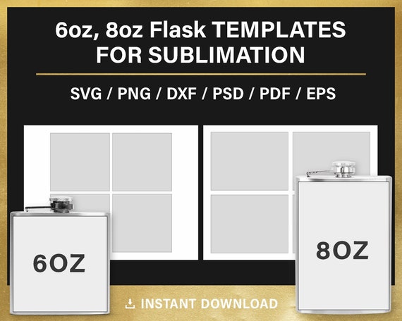 Flask Label Template Bundle 6oz 8oz BLANK Template for - Etsy