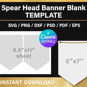 Spear Head Banner, Blank Template, Spearhead Edge Flag Banner, DIY ...